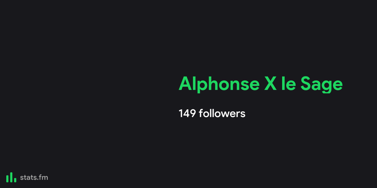 Alphonse X le Sage music, stats and more | stats.fm