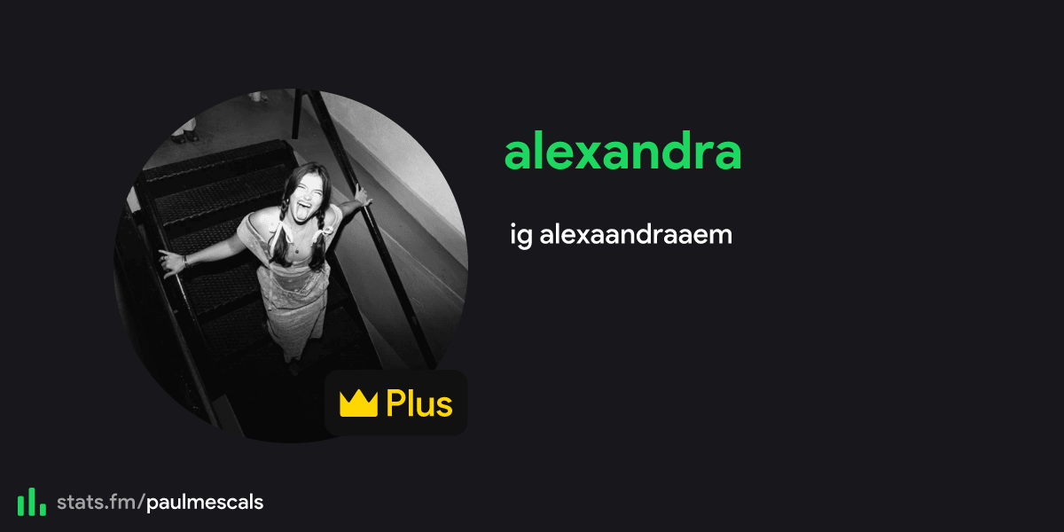 alexandra's stats, streams and more | stats.fm